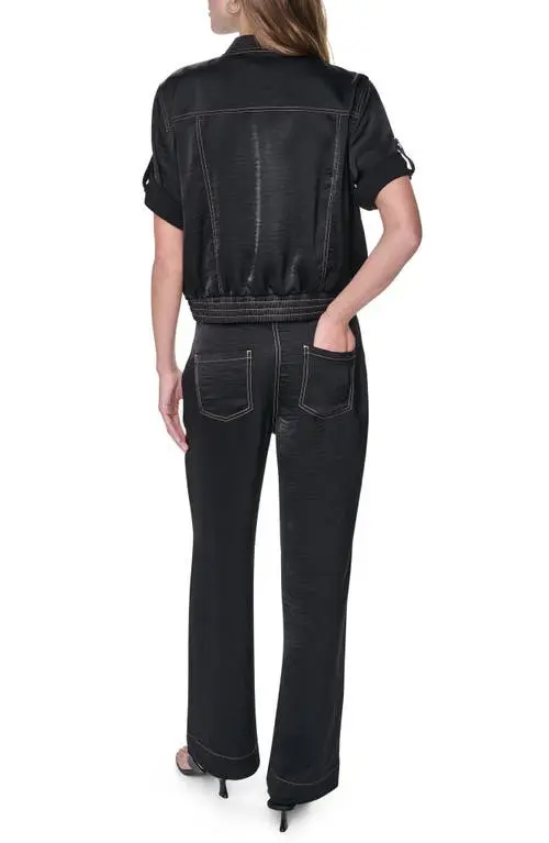 Dkny Contrast Stitch Bomber Jacket - Black
