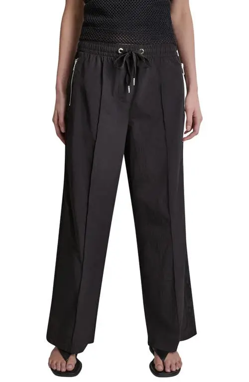 Dkny Nylon Straight-leg Pants - Black