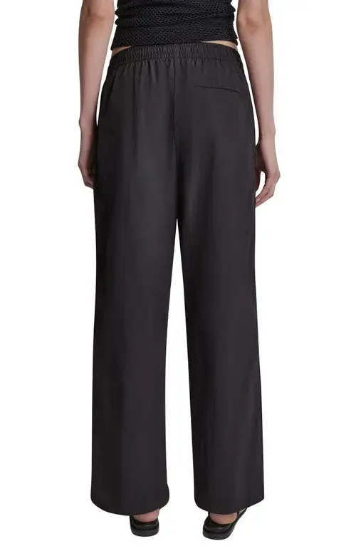 Dkny Nylon Straight-leg Pants - Black