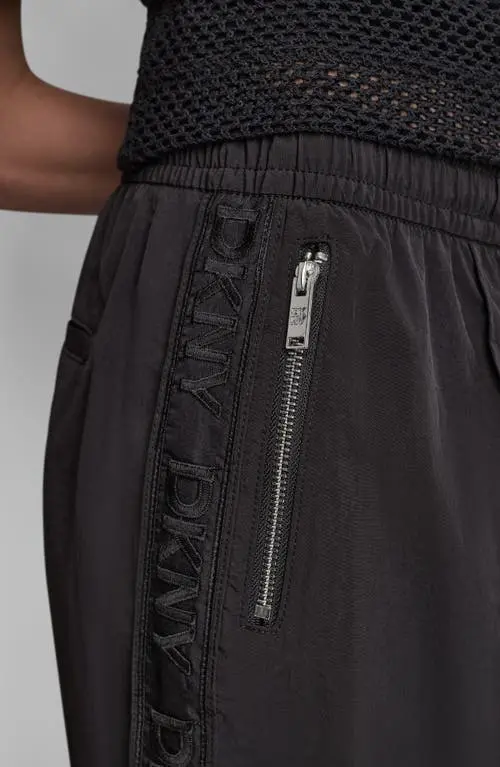Dkny Nylon Straight-leg Pants - Black