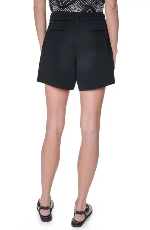 Dkny Belted High-waist Crepe Shorts