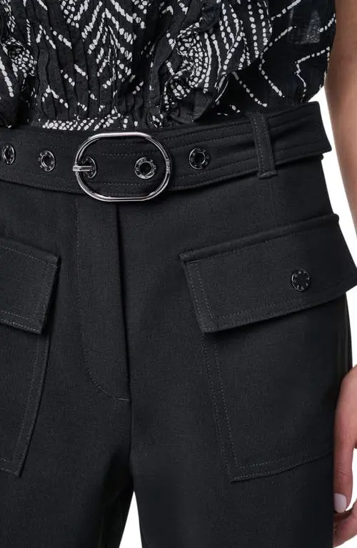 Dkny Belted High-waist Crepe Shorts