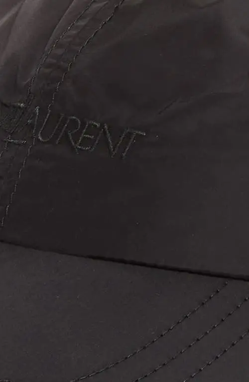 Saint Laurent Logo Embroidered Recycled Nylon Baseball Cap