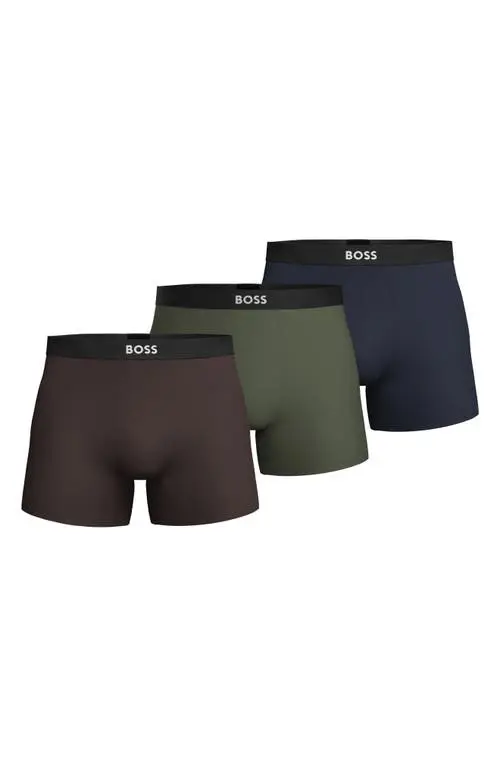 BOSS Assorted 3-pack Stretch Cotton Boxer Briefs - Open Brown