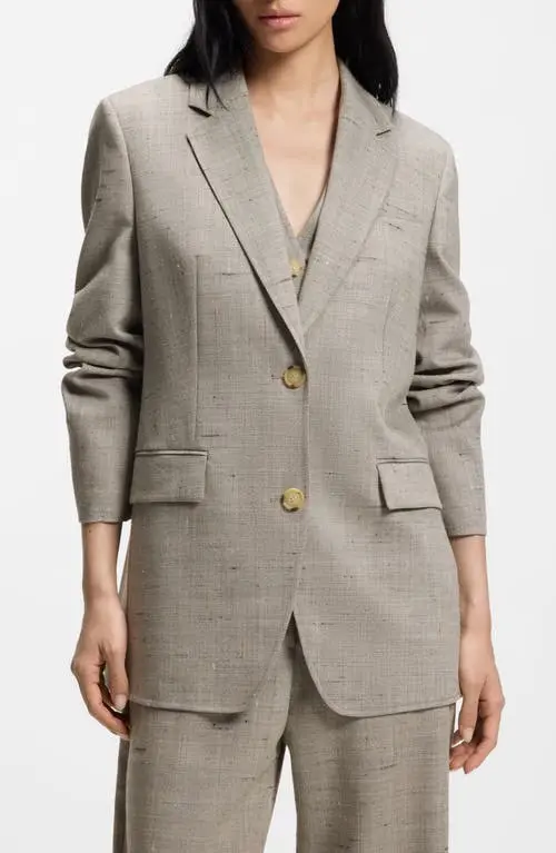 BOSS Jemma One-button Blazer - Pumice Wool Texture