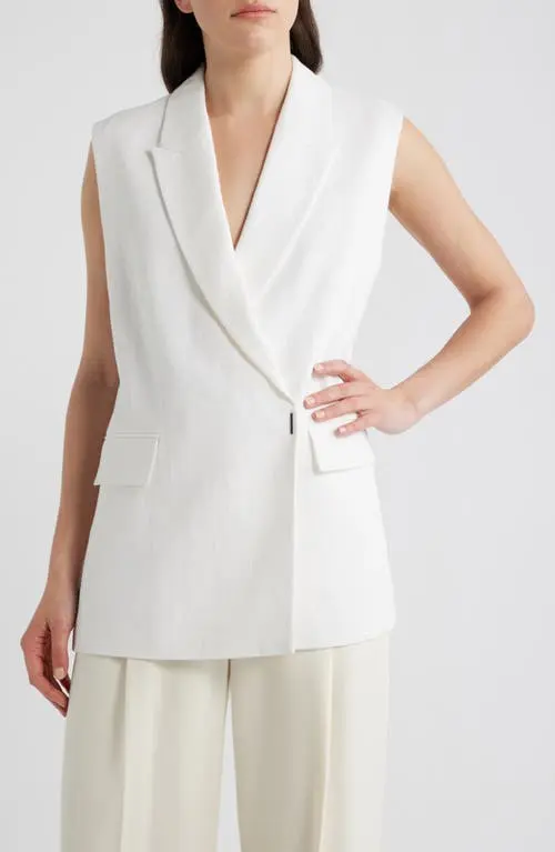 BOSS Jankania Linen Blend Vest - Bright White