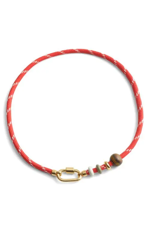 Madewell Semiprecious Stone Paracord Necklace - Cerise