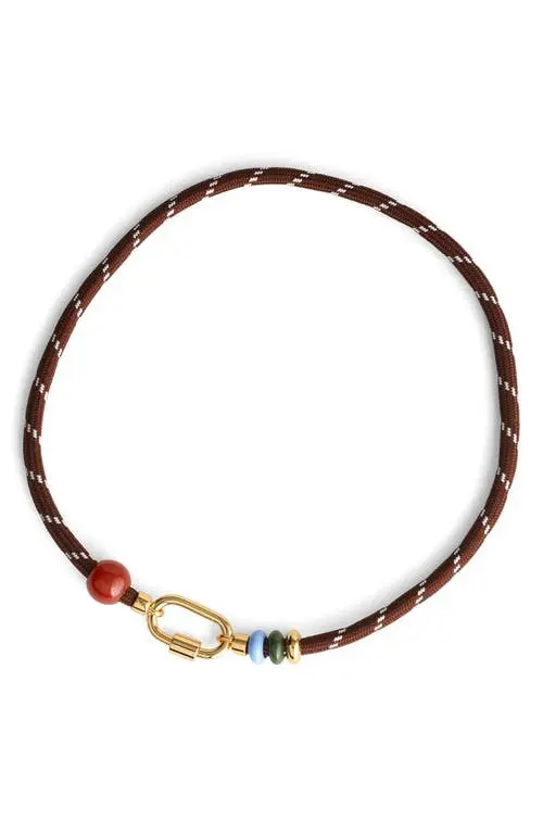 Madewell Semiprecious Stone Paracord Necklace - Dark Carob