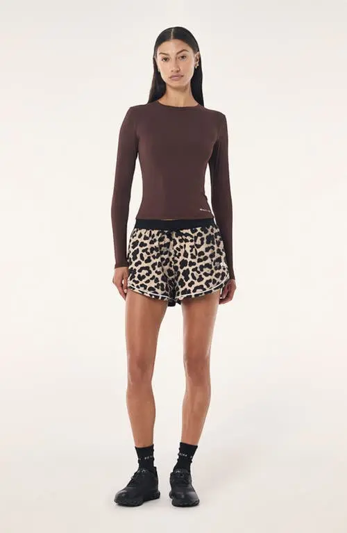 P.E Nation Linear Drawstring Shorts - Leopard/black