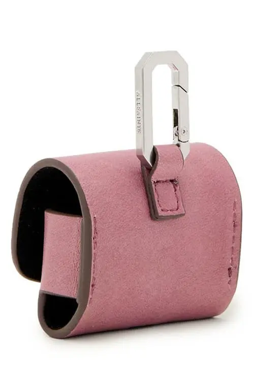 ALLSAINTS Hex Leather Airpod Case - Raspberry Pink