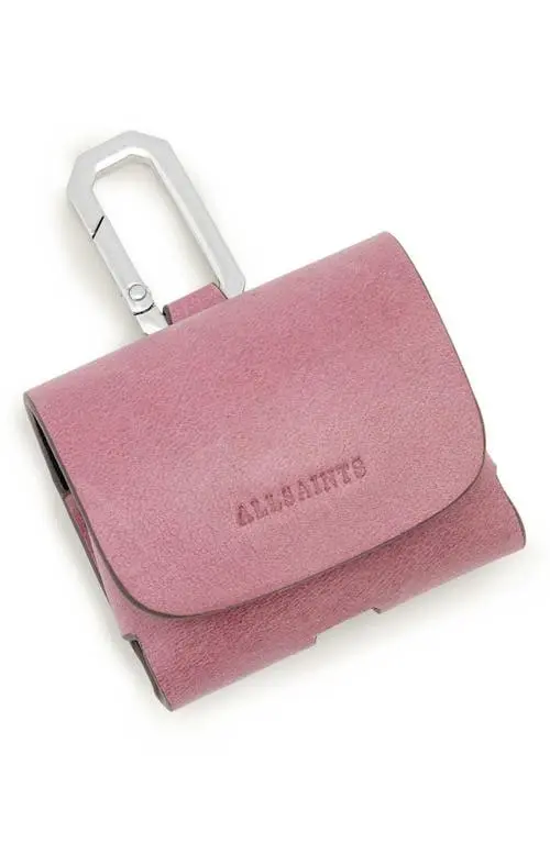 ALLSAINTS Hex Leather Airpod Case - Raspberry Pink