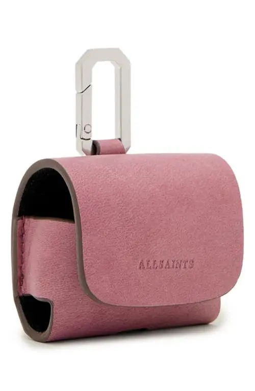 ALLSAINTS Hex Leather Airpod Case - Raspberry Pink