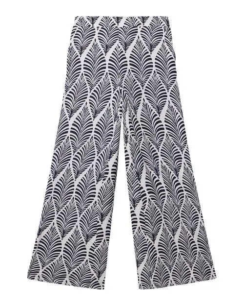 Mint Velvet Leaf Print Wide Leg Trousers