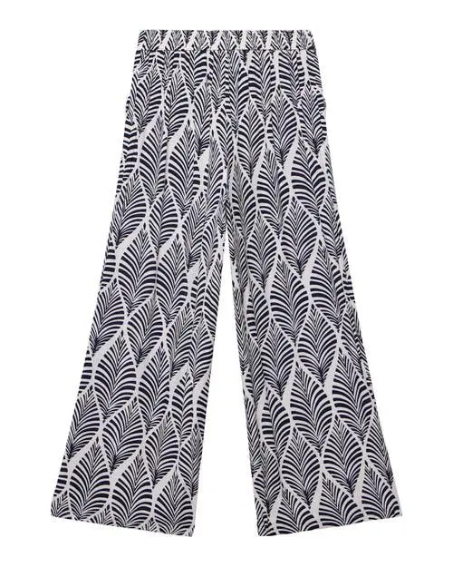 Mint Velvet Leaf Print Wide Leg Trousers