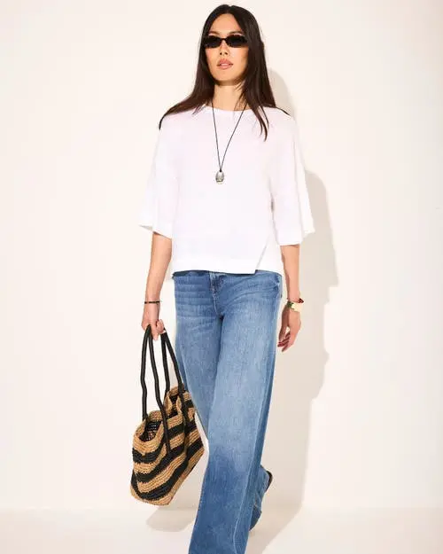 Mint Velvet Linen Blend Boxy T-shirt