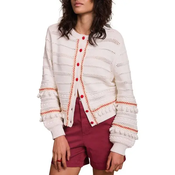 Mint Velvet Cotton Blend Tassel Cardigan