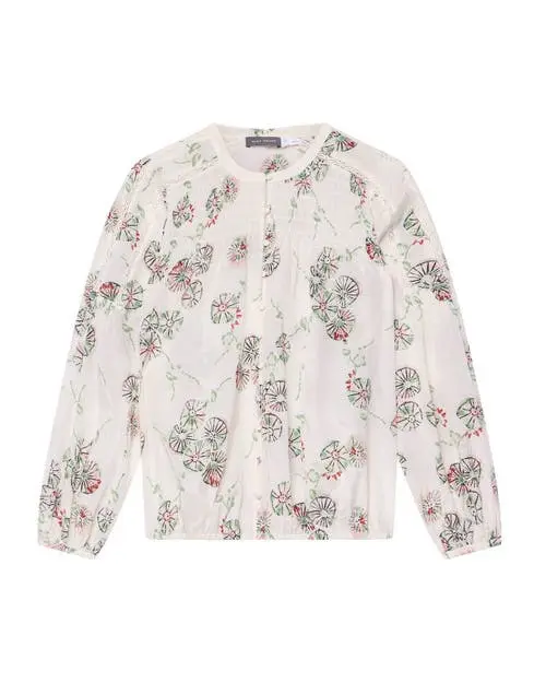 Mint Velvet Floral Smocked Peasant Blouse