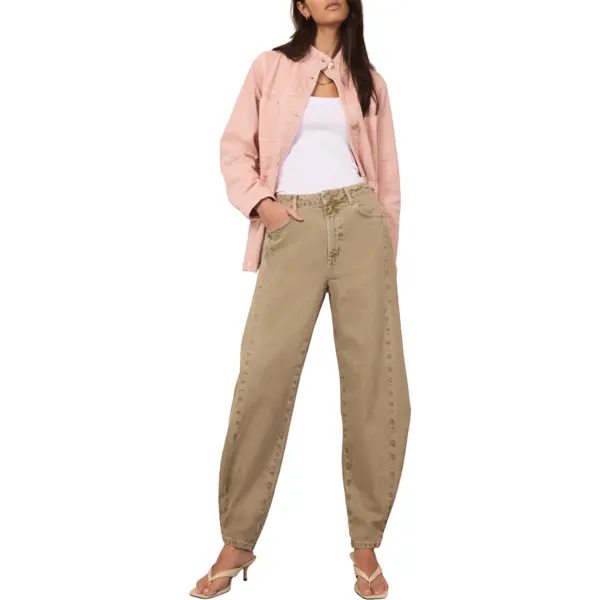 Mint Velvet Balloon Popper Jeans - Khaki
