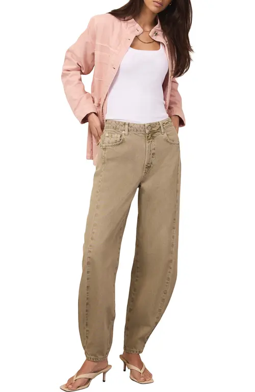Mint Velvet Balloon Popper Jeans - Khaki