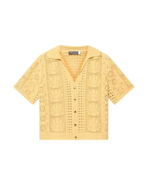 Mint Velvet Crochet Knit Shirt