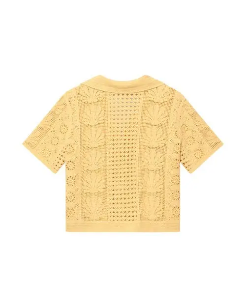 Mint Velvet Crochet Knit Shirt