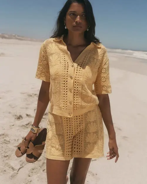 Mint Velvet Crochet Knit Shirt