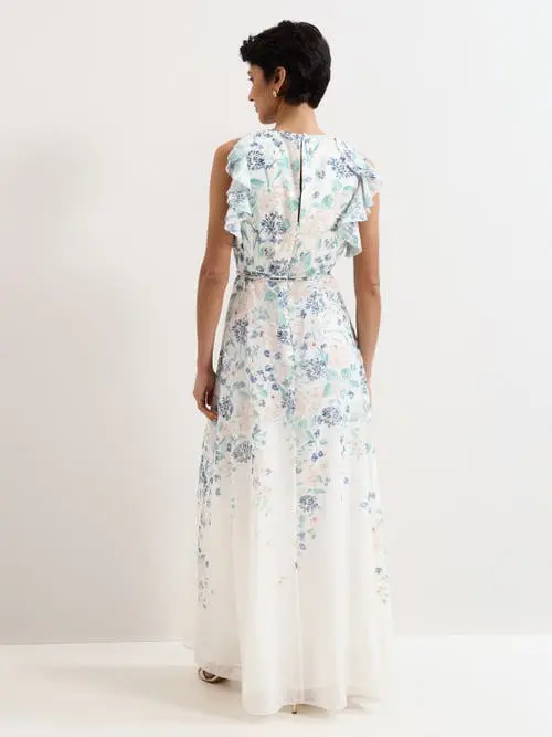 PHASE EIGHT Floral Ruffle Detail Maxi Dress