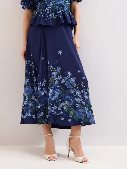 PHASE EIGHT Maeve Floral Skirt - Navy
