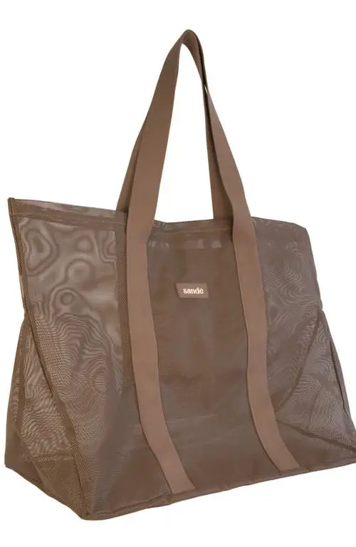 SANDE Beach Hauler Mesh Beach Bag - Espresso