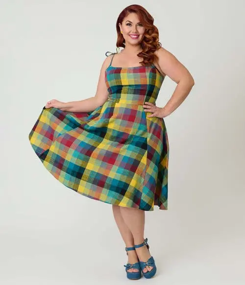 Unique Vintage 1950s Bobbie Swing Dress