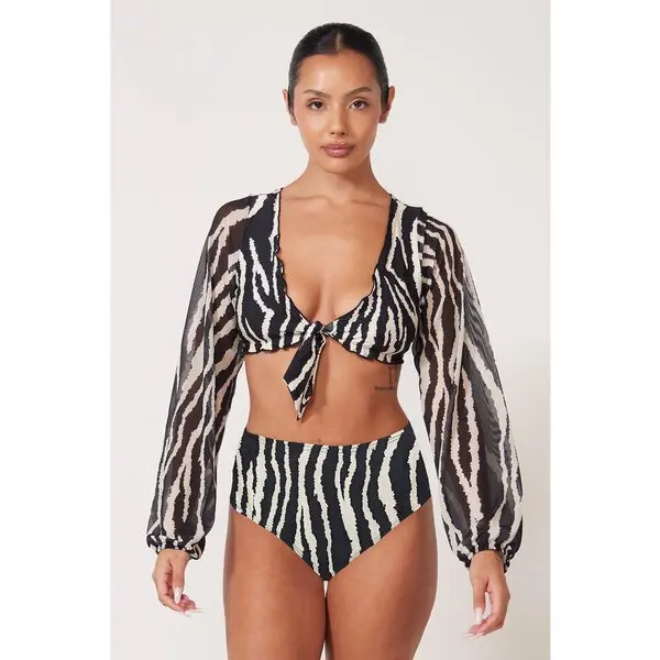VILLA FRESCA Scarlett Bikini Swimsuit Top - Zebra