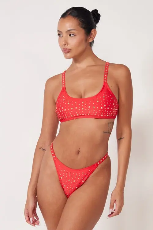 VILLA FRESCA Cara Bikini Swimsuit Top - Chili