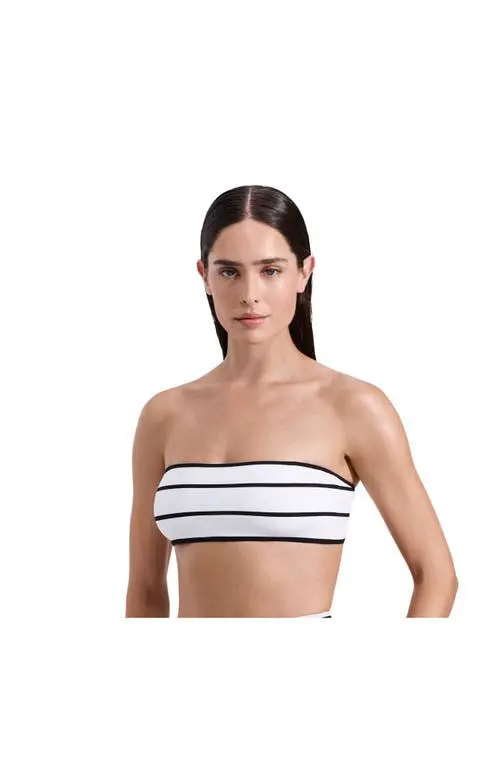 LUMA GOTTEX Jackie Bandeau Bikini Top - Black-white