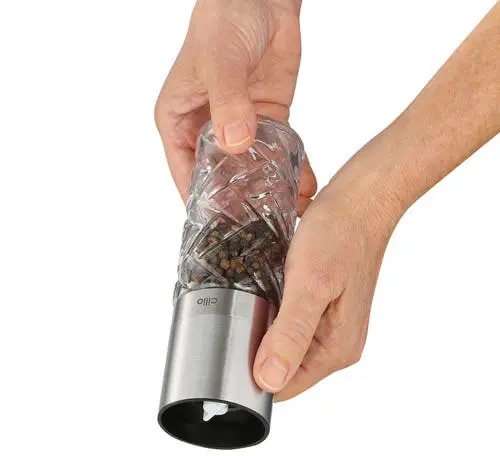 CILIO Cristallo Glass & Steel Salt And Pepper Mill - Stainless