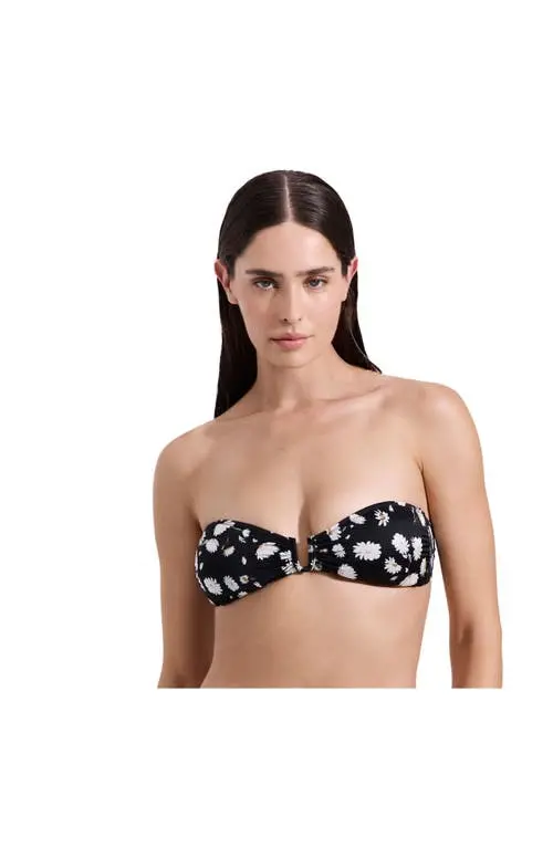 LUMA GOTTEX Marguerite Bandeau Bikini Top - Black-white-yellow