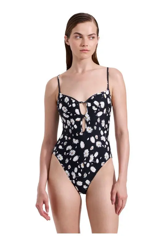 LUMA GOTTEX Marguerite Peek-a-boo One Piece - Black-white-yellow