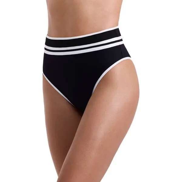LUMA GOTTEX Jackie High Waist Bikini Bottom - Black-white