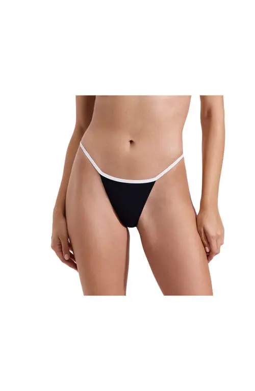 LUMA GOTTEX Jackie Low Rise Bikini Bottom - Black-white