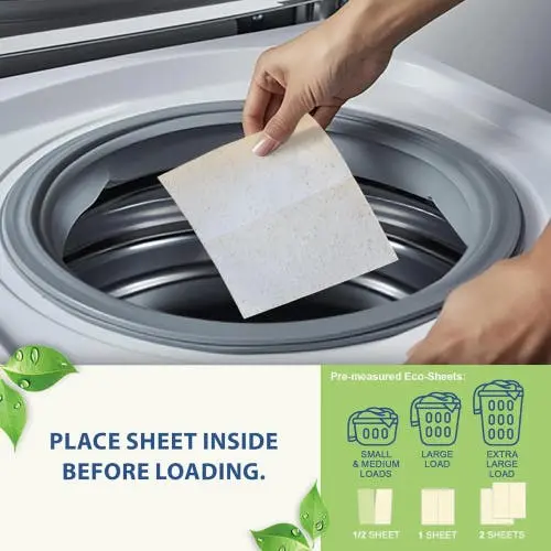 MORNINGRAIN Eco Safe Laundry Detergent Sheets, Unscented, 30 Sheets