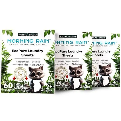 MORNINGRAIN Eco Safe Laundry Detergent Sheets, Fresh Garden Scent - Multicolored