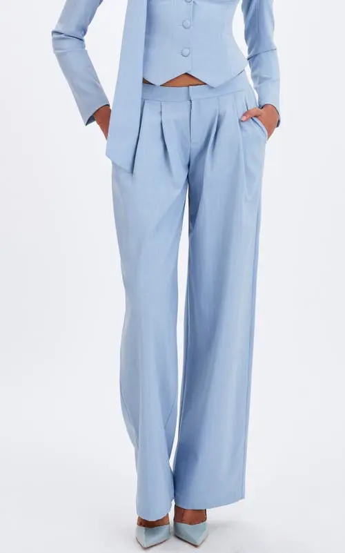 MISS CIRCLE NEW YORK Reva Pinstripe Single Pleat Pants