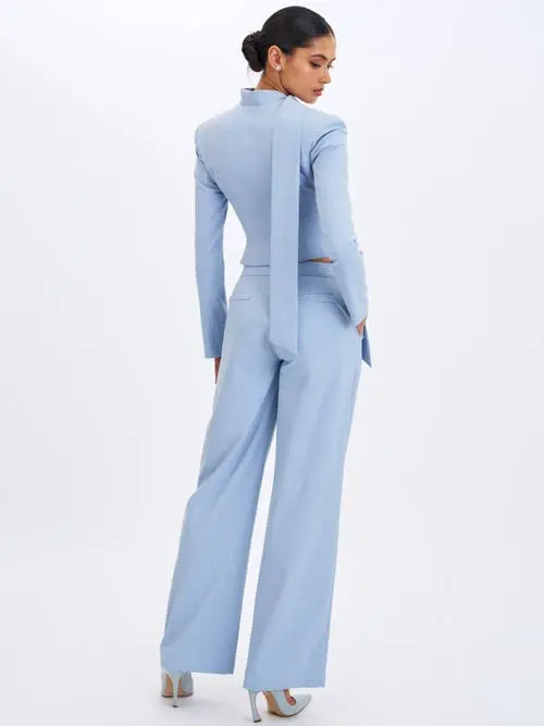 MISS CIRCLE NEW YORK Reva Pinstripe Single Pleat Pants