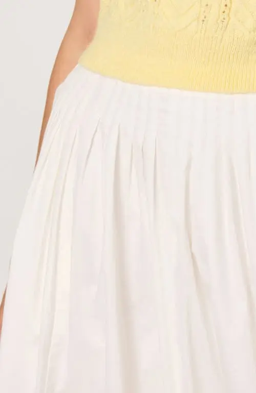 Astr The Label Sidra Pleated Cotton Midi Skirt
