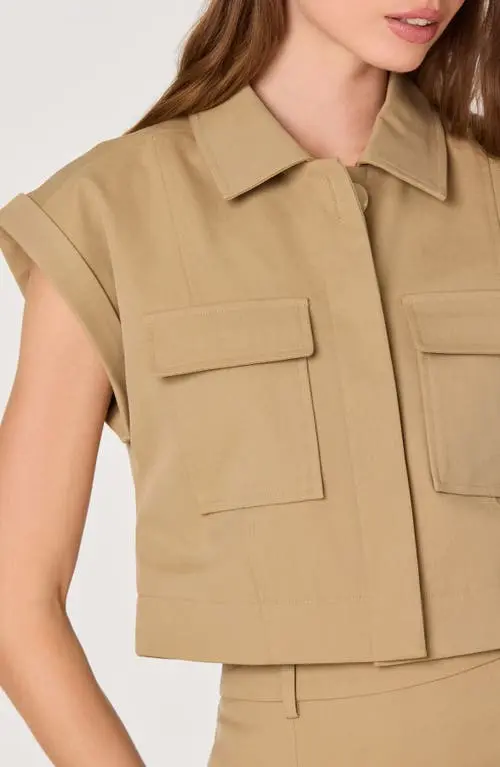 Astr The Label Cairn Placket Button-up Crop Top