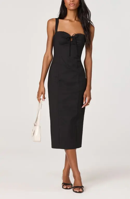 Astr The Label Raziela Scalloped Trim Pencil Dress