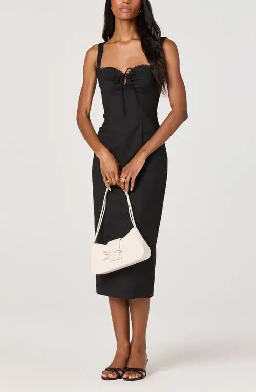 Astr The Label Raziela Scalloped Trim Pencil Dress