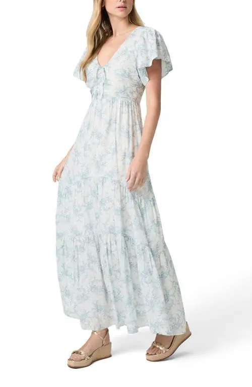 Paige Kinga Floral Print Cotton Maxi Dress - White Surf