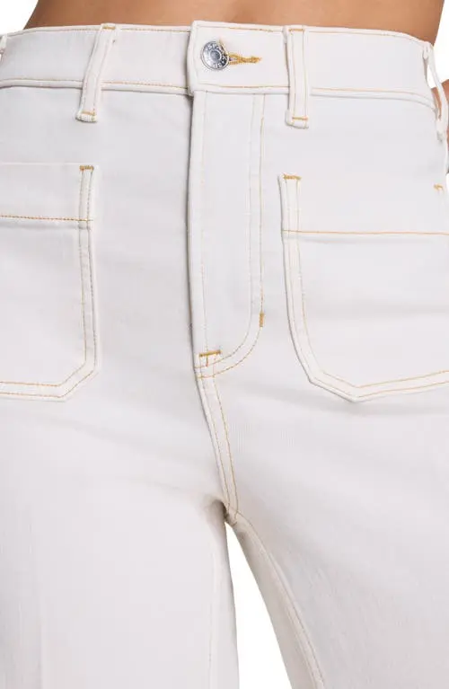 Spanx Authentic 360 Patch Pocket Crop Wide Leg Jeans - Alabaster