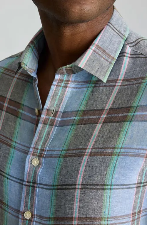 UNTUCKIT Plaid Wrinkle Resistant Linen Button-up Shirt