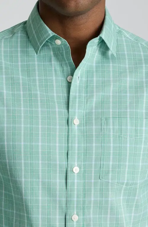 UNTUCKIT Claremont Plaid Cottontek™ Performance Button-up Shirt - Green